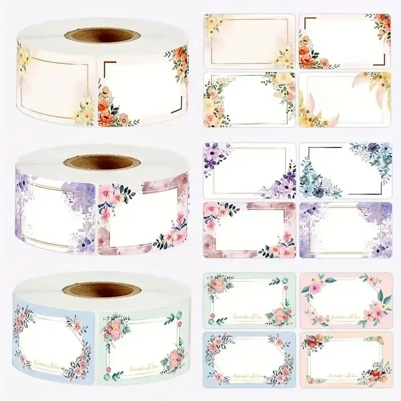 250 Floral Stickers - Self-Adhesive Flower Labels for Jars, Crafts ...