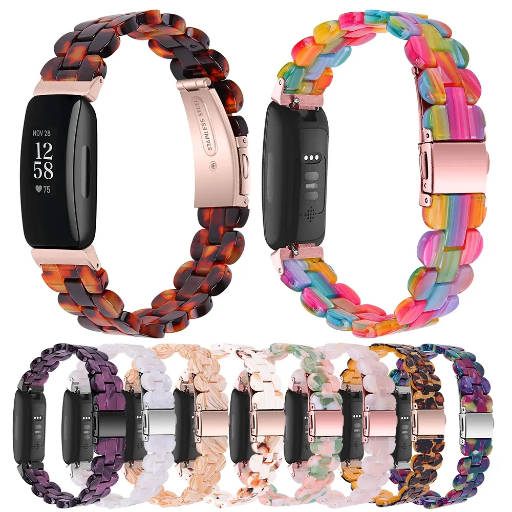 DHgate.com:2024 Resin Watch Band for Fitbit Inspire 3 2, Soft ...