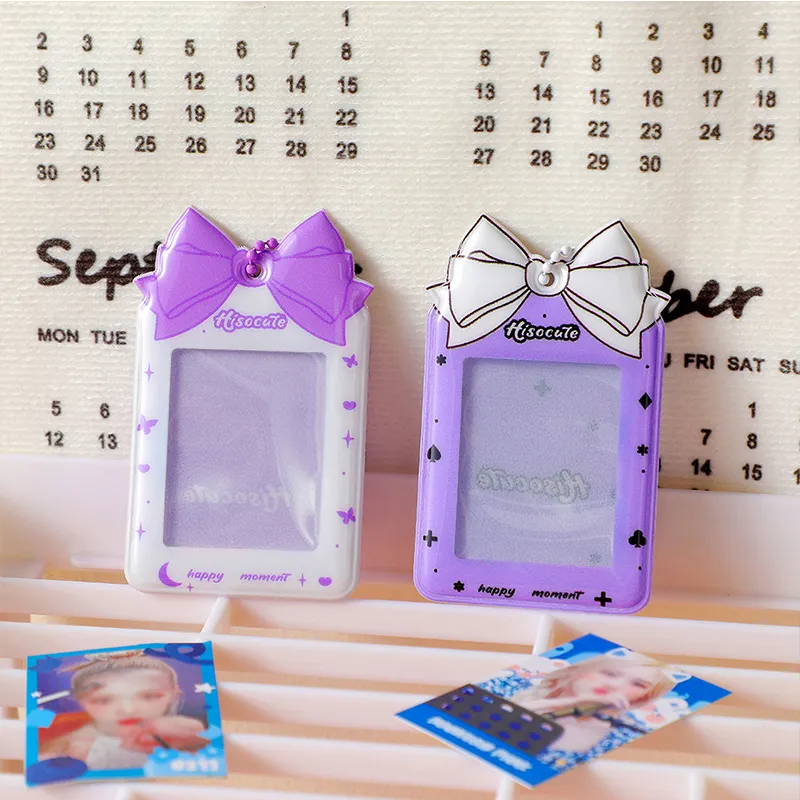 Kpop Photocard Holder Keychain Cute Bow Tie Photo Frame Idol Card ...