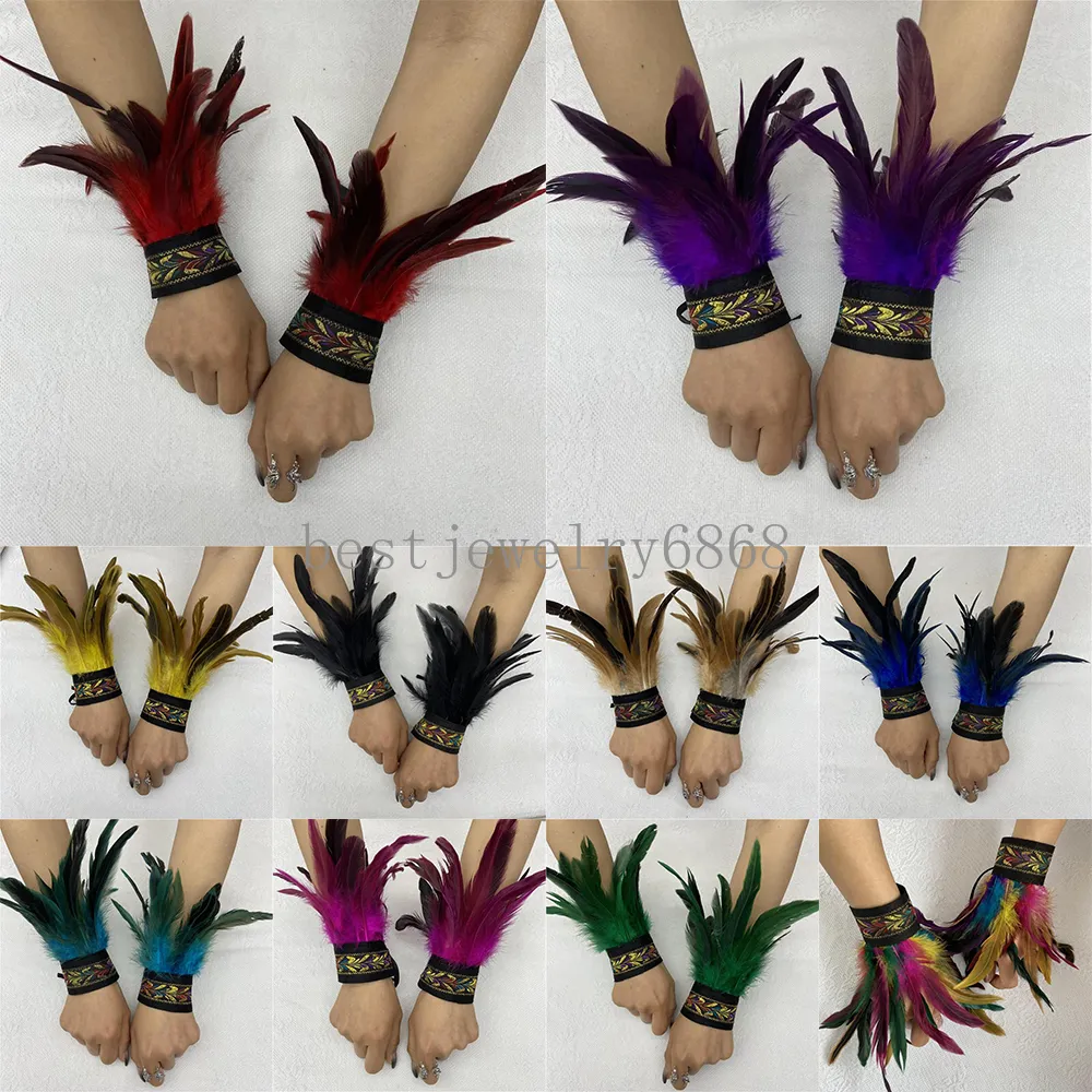 Embroidered Gothic Lace Feather Feather Gloves With Wrist Cuffs And Arm ...