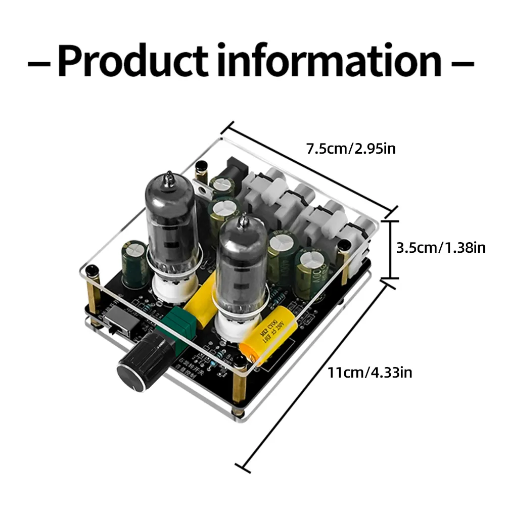 6K4 Vacuum Tube Preamp, Hi-Fi Audio Preamplifier Amplifier, Adjustable ...