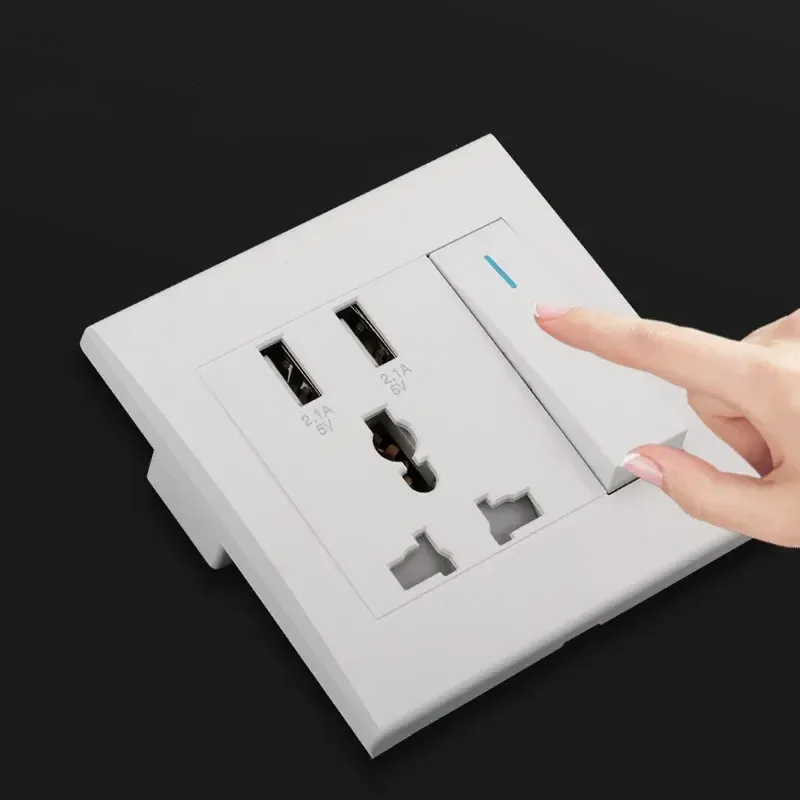 Depoguye Universal USB Wall Socket With Light Switch... From Homepro1 ...