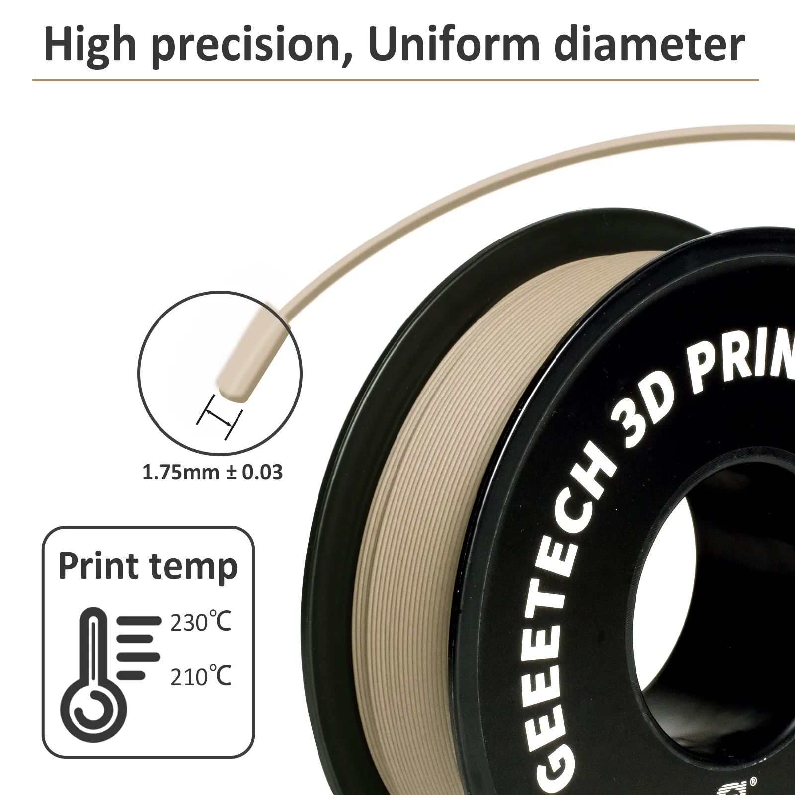 DHgate.com:Geeetech Wood PLA Filament 1.75mm, 1kg Spool, Vacuum Sealed ...
