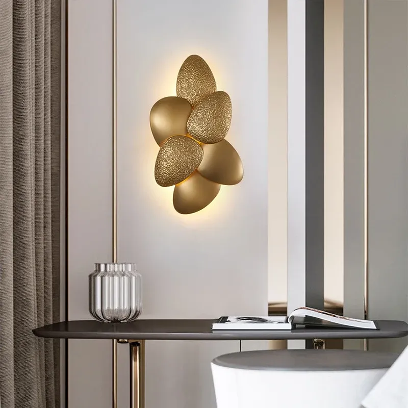 2024 Trendy Golden Pebbles LED lights in wall - Luxury Lustre Light ...