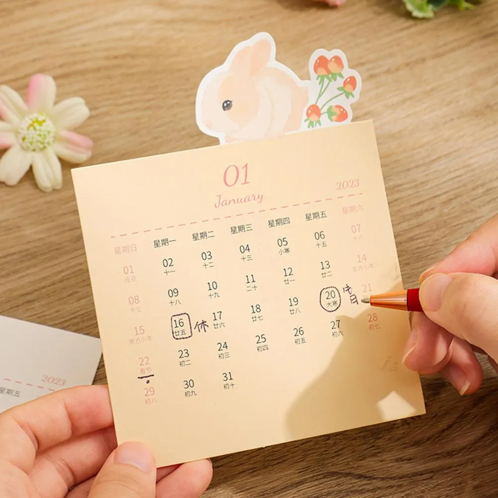 Time Management Mini Standing Paper Calendar with DIY Stickers for Home ...