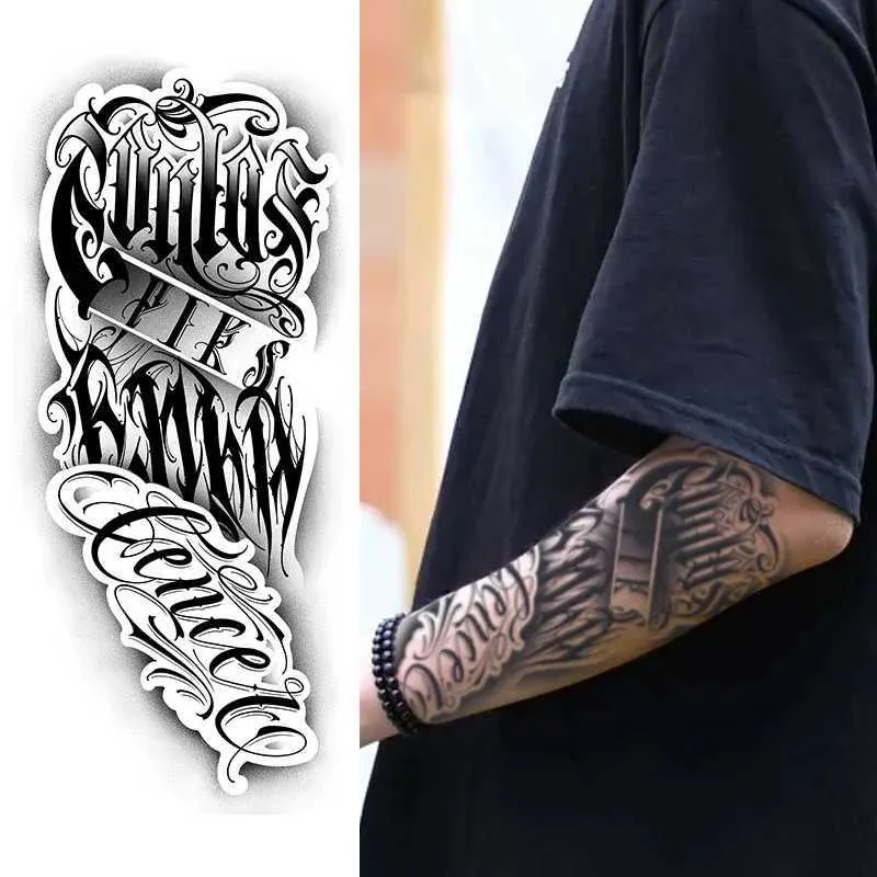 Temporary Tattoo Stickers Waterproof Dark Color Semi Permanent Fake ...