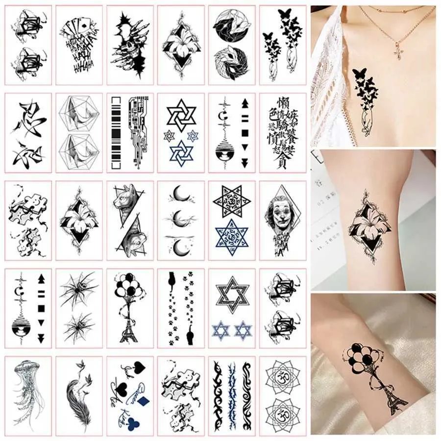 Personalized Temporary Tattoos 30 Mini Designs Waterproof Fake Tattoo ...