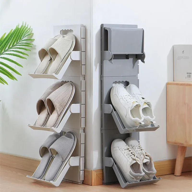 Thin Shoe Storage Cabinet Space Saving Vertical Shoe Rack, Simple ...