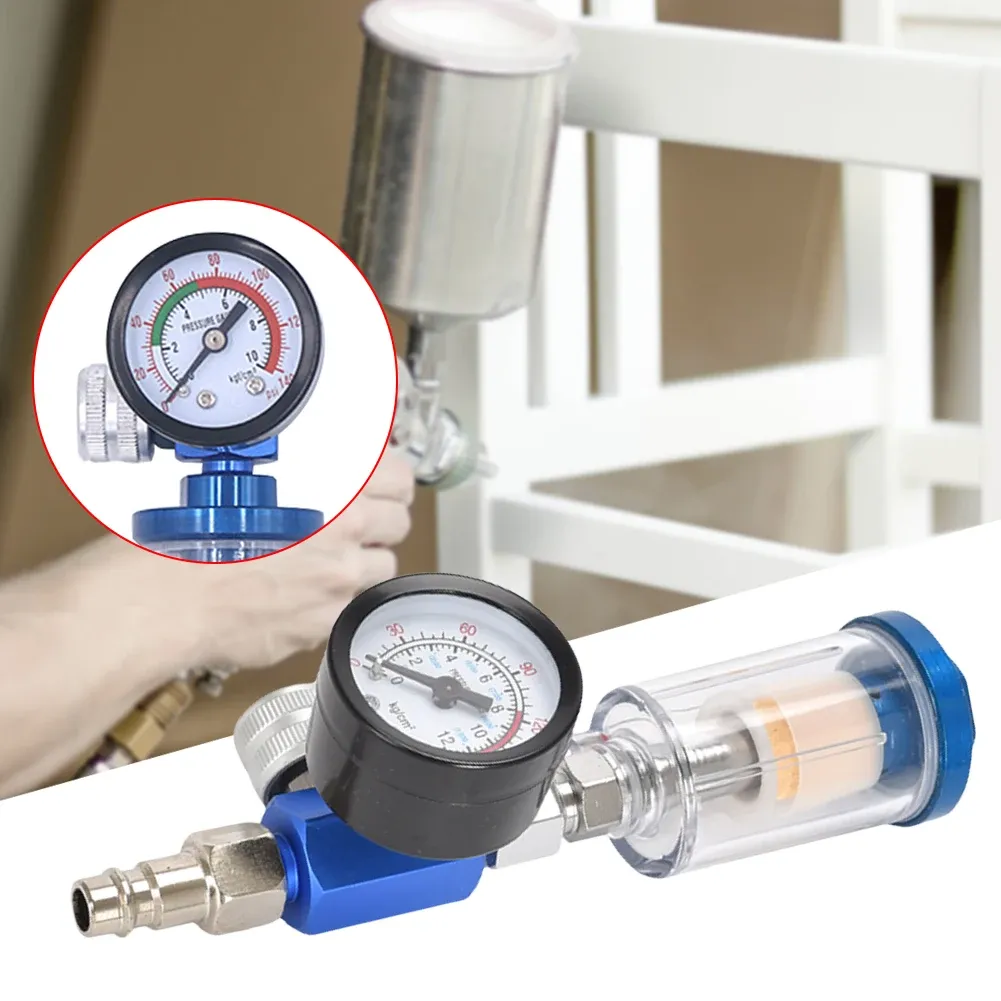 Airbrush Pressure Gauge With In Line Water Trap Filter And JP/EU/US ...
