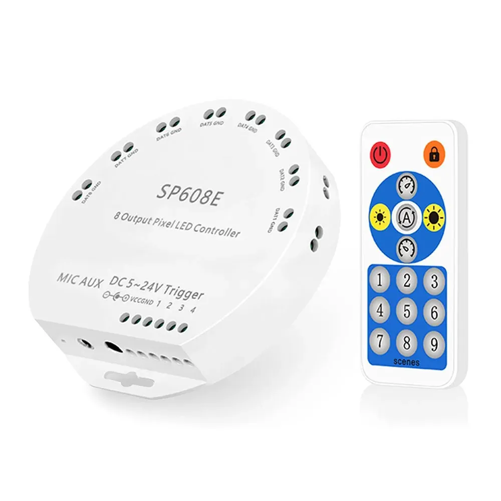 DHgate.com:SP608E Bluetooth LED Light Strip Controller, 8-Channel DC5 ...