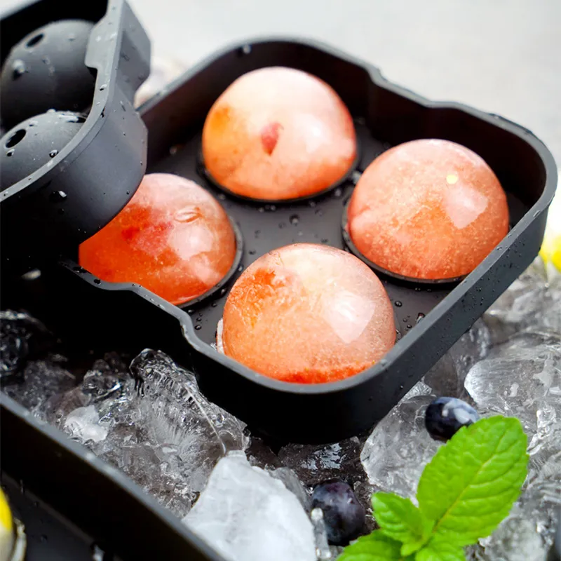 Flexible Silicone Sphere Ice Tray Molds Tray Ideal For Whiskey And Ice ...