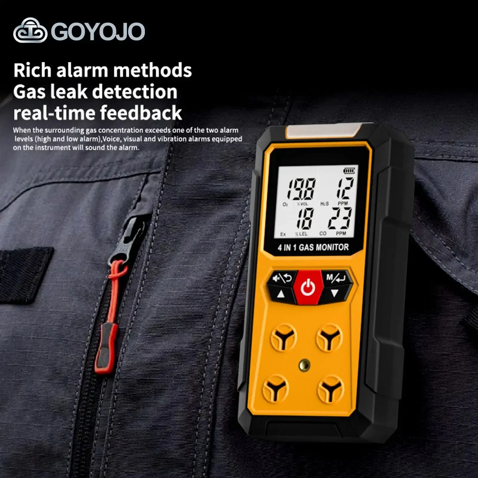 Home Natural Gas Detector 4 In 1: Portable Multi Gas Detector For H2S, EX, O2, CO Reliable Gas ...