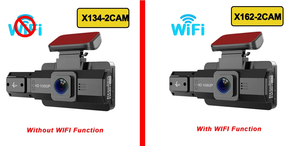 1080P Dual Lens Car dvr in cctv with WIFI, Rear View...
