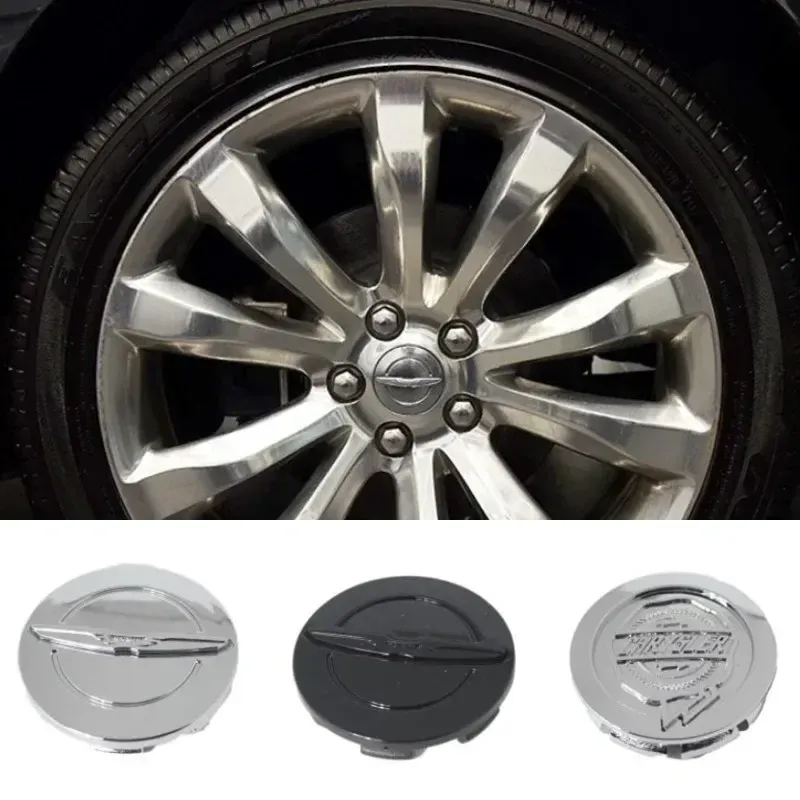 64/54mm Car Wheel Rim Center Caps, Gloss Black Hubcaps for Chrysler ...