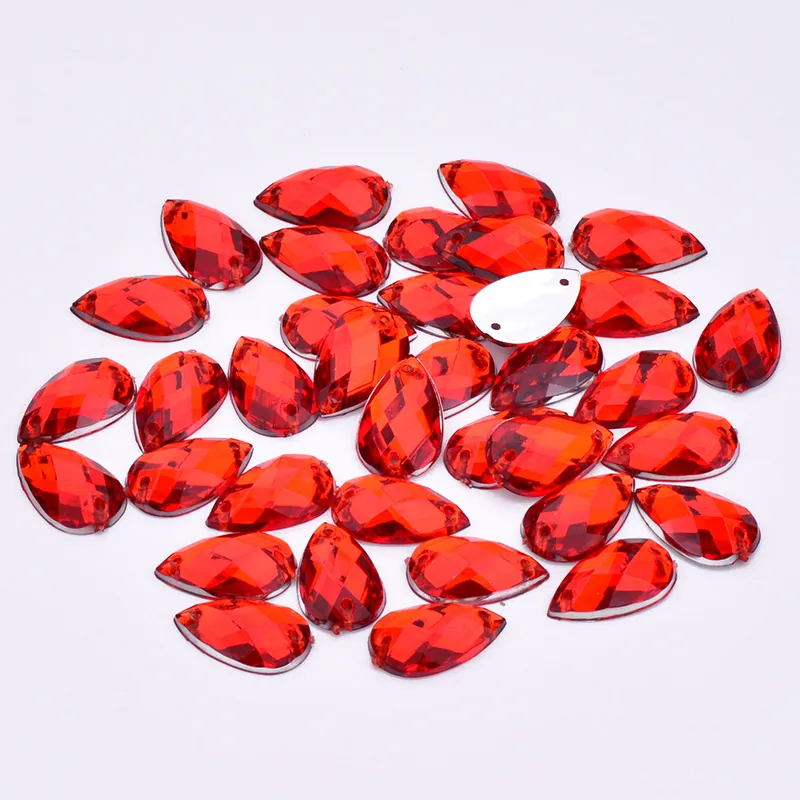 JUNAO Flatback Acrylic Drop Rhinestone Applique Sew On Loose Strass ...