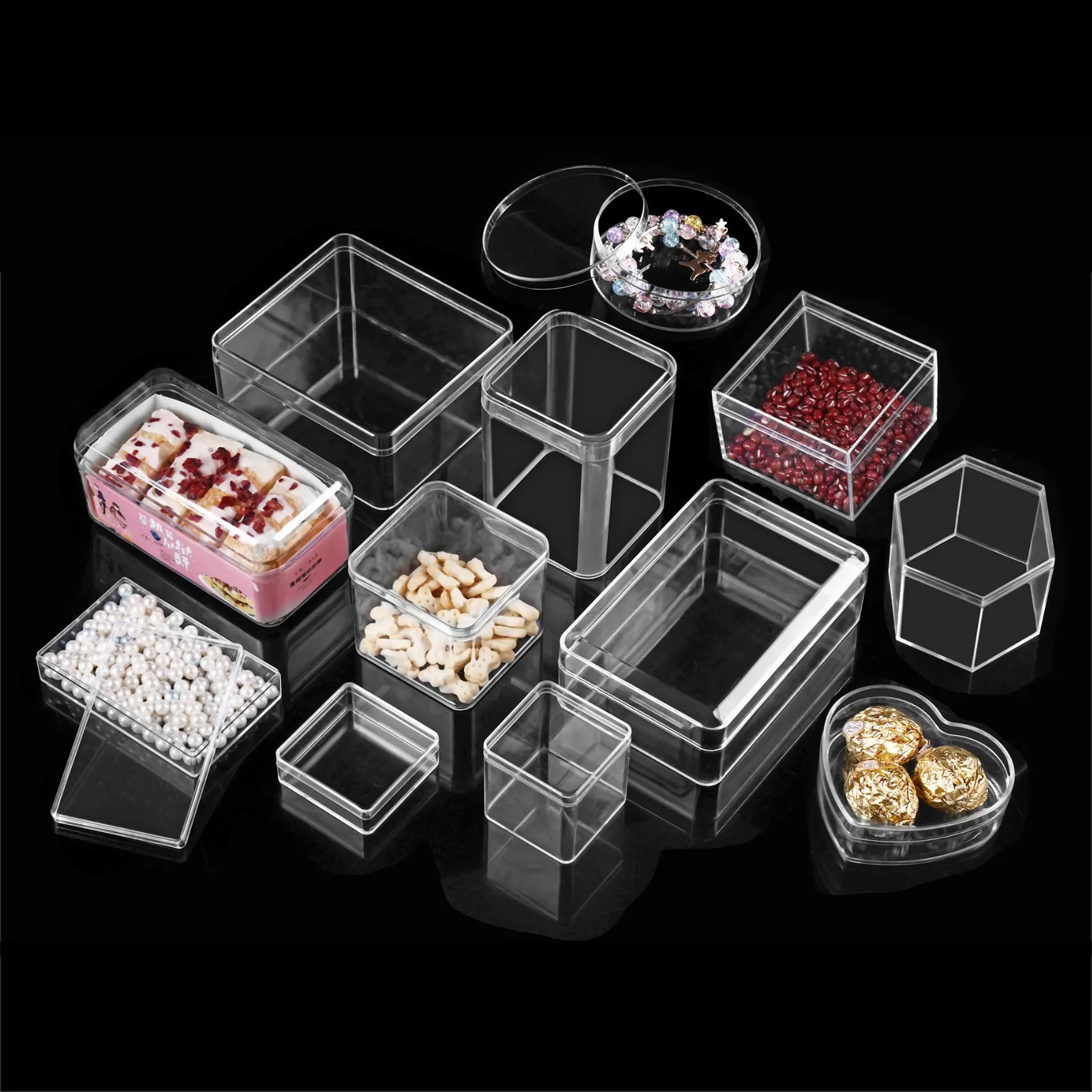Acrylic Box With Lid | Small Square Clear Acrylic Cube Storage ...