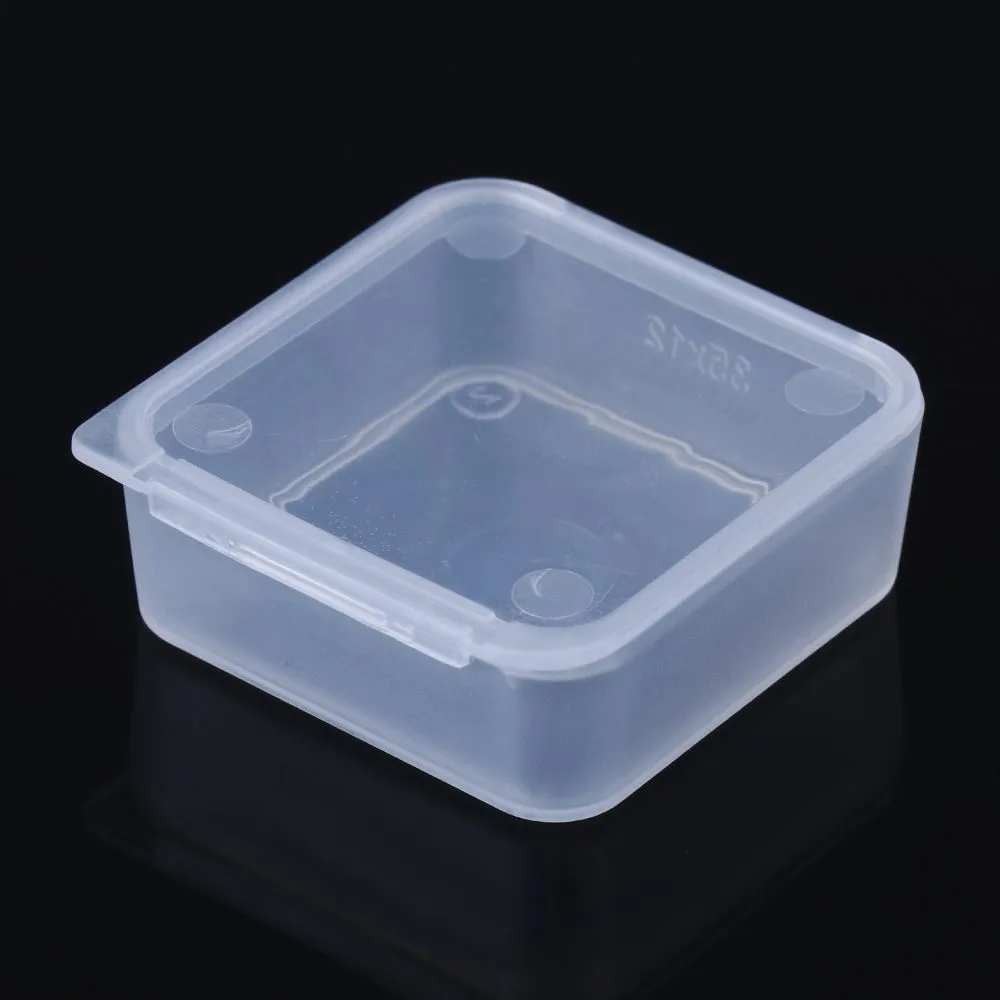 Transparent Plastic Beads Storage Box Square Container Case for Jewelry ...
