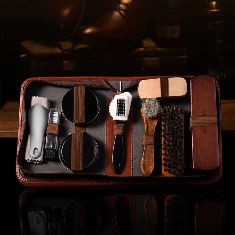 DHgate.com:Horsehair Shoe Brush Set Leather Care Cleaning Polishing Kit ...