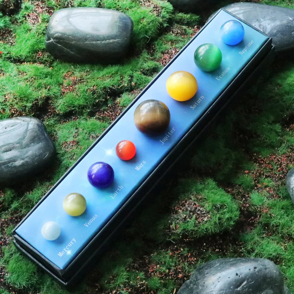Planet Bedroom Decor Eight Planets Model Set With Natural Stones ...