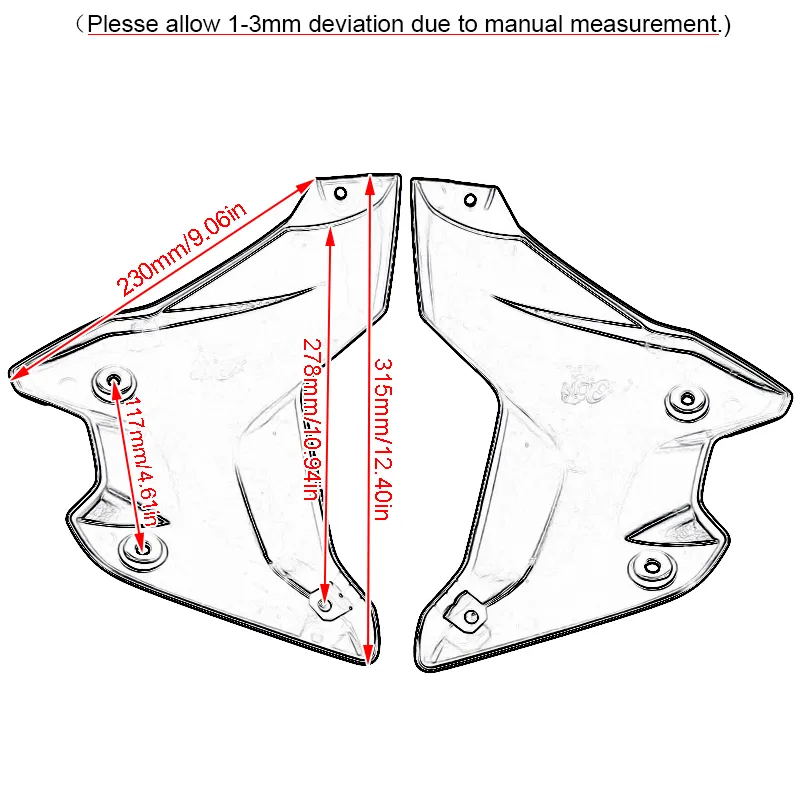 Motorcycle Front bmw r1200gs radiator guards Frame Side Panel Fairing ...