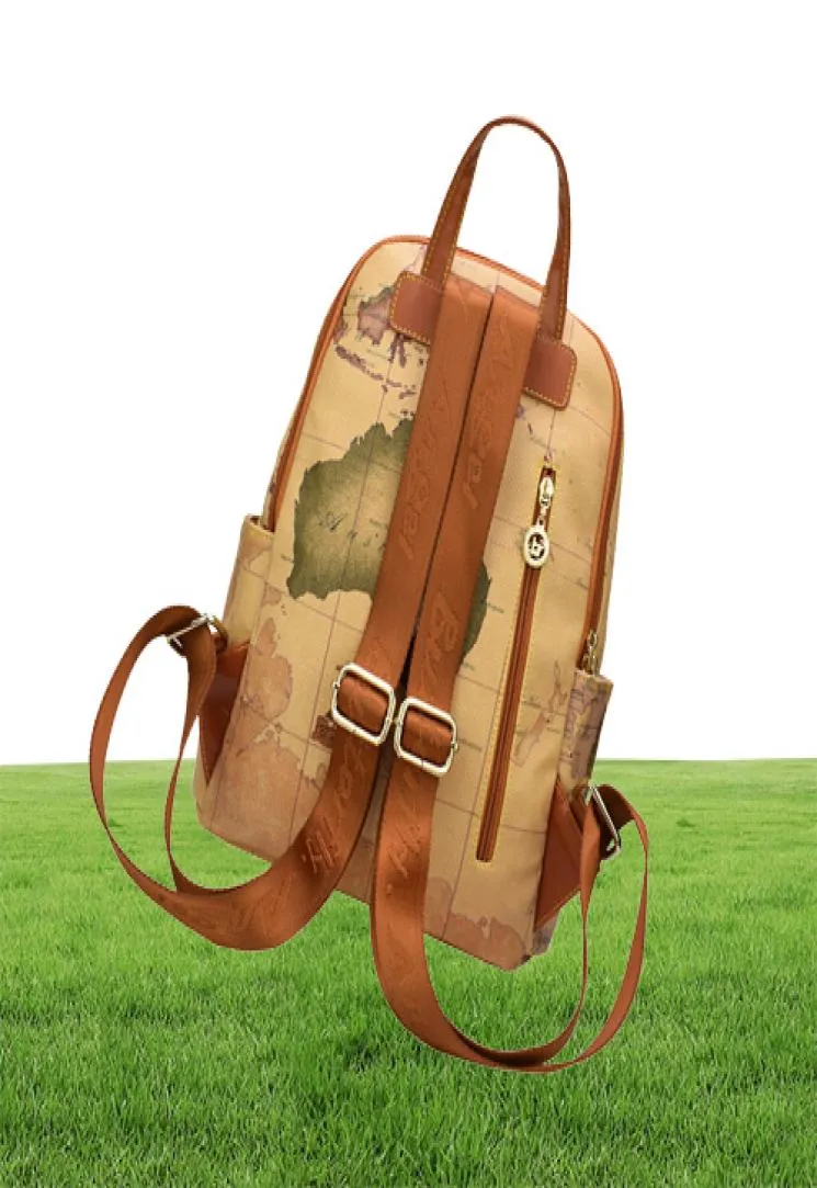 Retro Leather World Map Womens Jester Backpack For Women High Quality ...