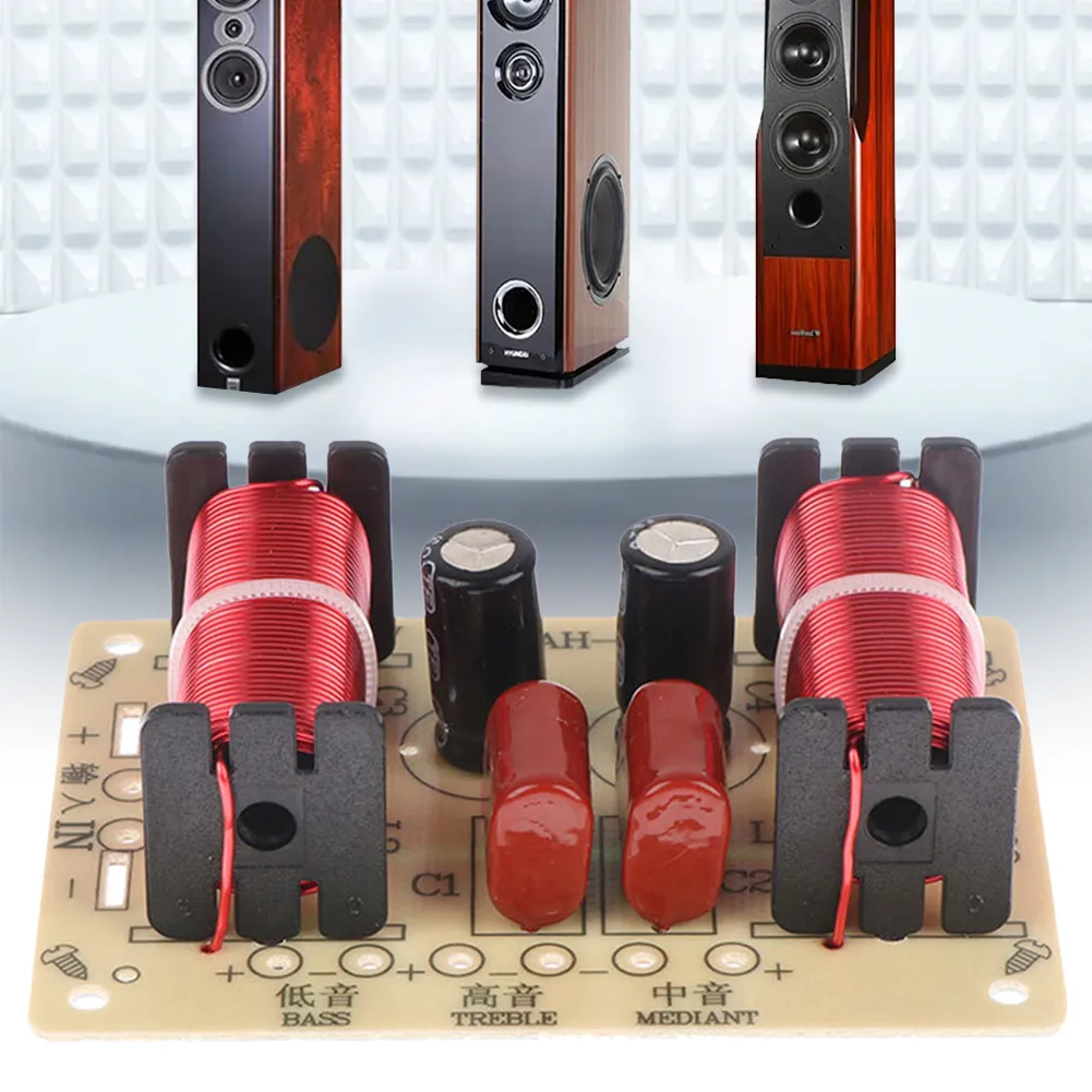 3 Way HiFi Speaker Frequency Divider 150W Audio Crossover Filter Treble ...