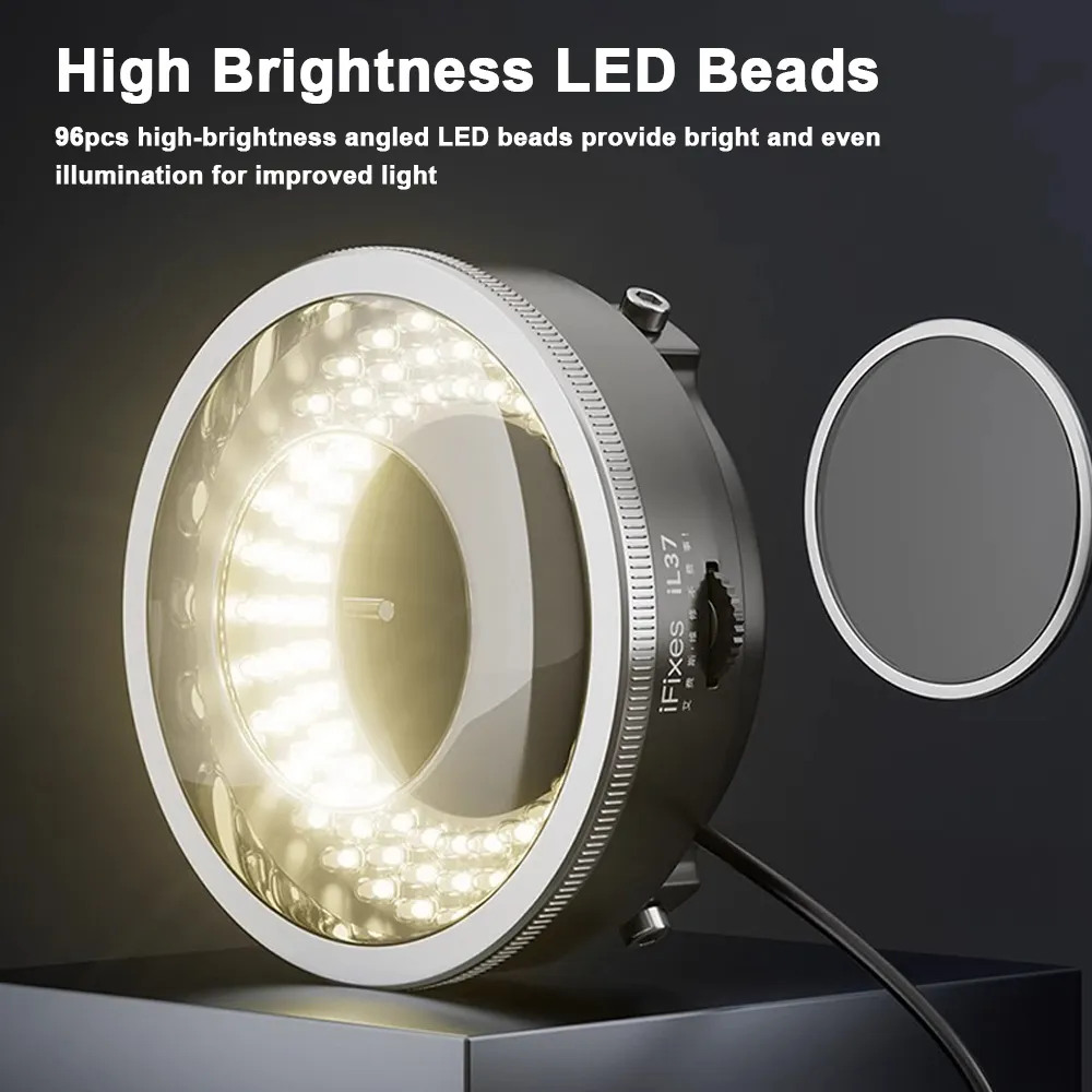 iFixes iL37 Premium Microscope Polarized LED Ring Light Eliminates ...