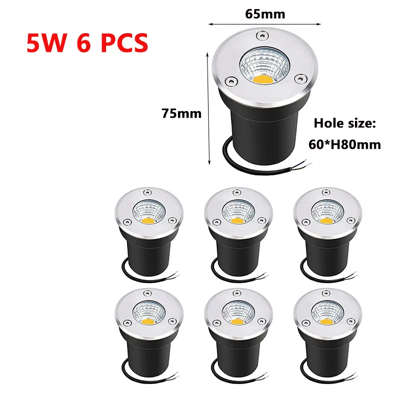 DHgate.com:Waterproof LED Ground Lights, 6-Pack 5W Buried Garden Path ...