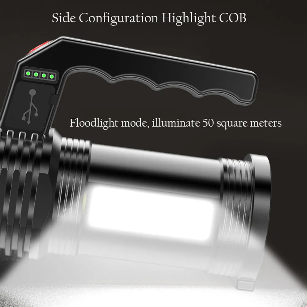 DHgate.com:Waterproof COB LED Torch: 300LM 800mAh, Portable, Micro USB ...