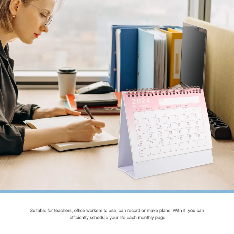 Stand Up Desk Calendar - Flip Desktop Calendar, Monthly Planner, Office ...