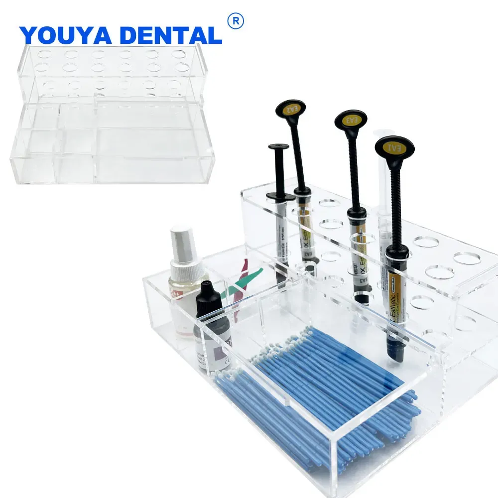 Dental Composite Organizer: Acrylic Adhesive Dispenser & Syringe Holder ...