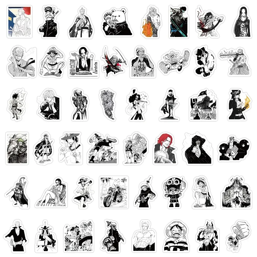 Anime Car Decals - Assorted Black and White Stickers, Vinyl Decals for ...