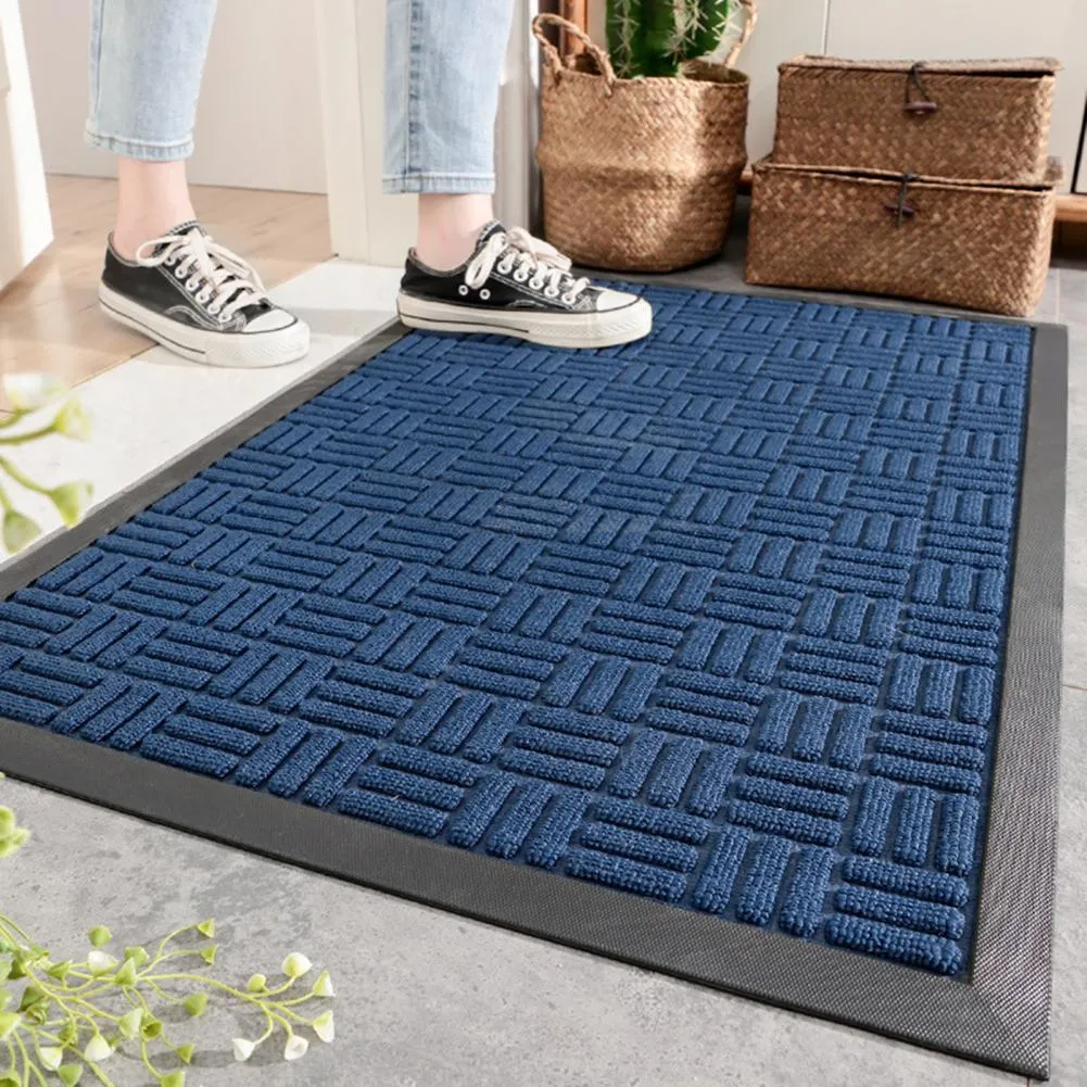 Heavy Duty Rubberized Door Mat with Stain Resistant Non-slip Backing ...