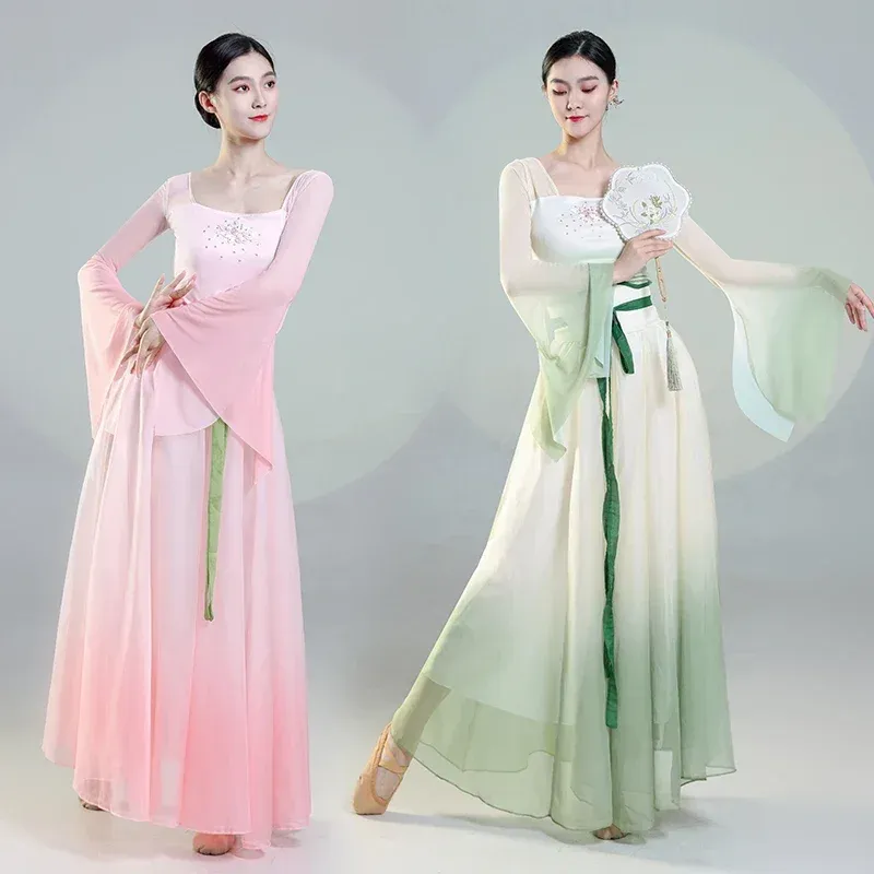 Classical Dance Costumes: Elegant Chinese Folk Dance Dress with ...