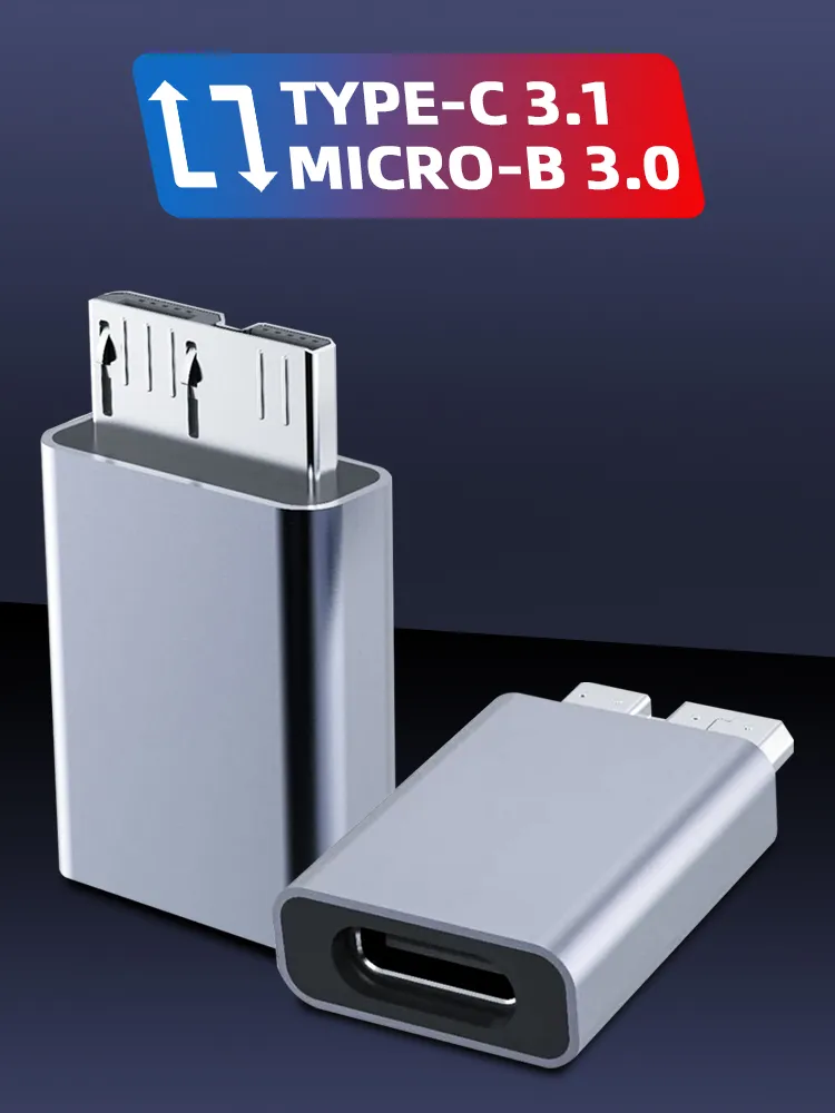 Micro B USB 3.0 Male to Type C Female Adapter USB 3.0 Connector Fast ...