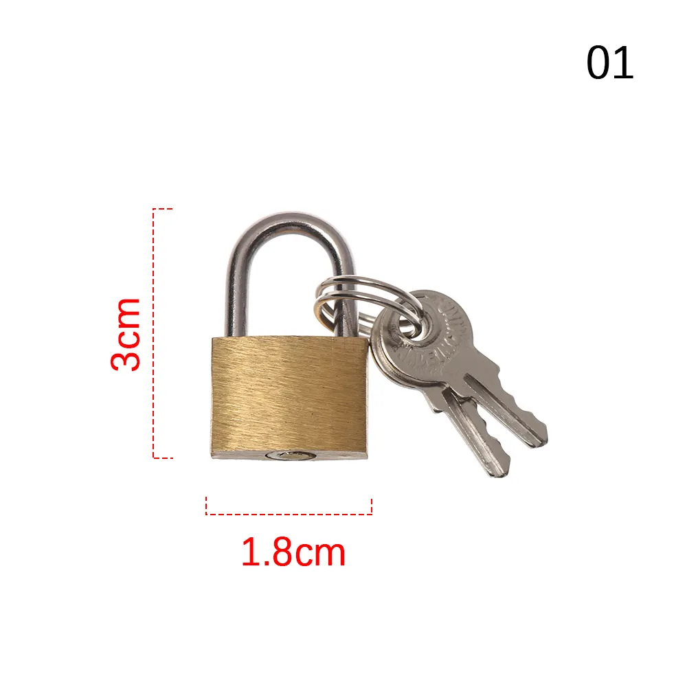 Mini Brass Padlock With 2 Keys Locker Case Supply Travel Suitcase ...