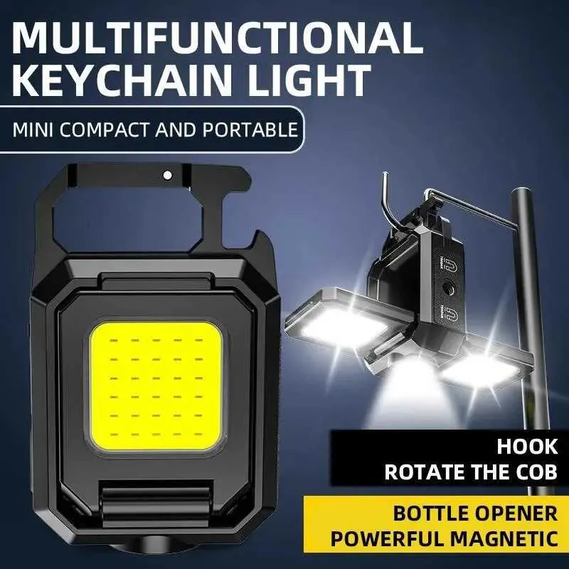 Mini LED Flashlight Keychain Double COB Lights, USB... From Urban ...