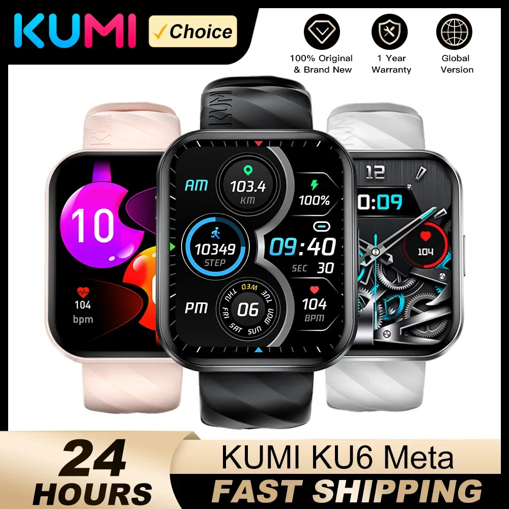 DHgate.com:KUMI KU6 Meta Smartwatch: 1.96" Compass, Bluetooth Call, IP68 Waterproof, 100+ Sports ...