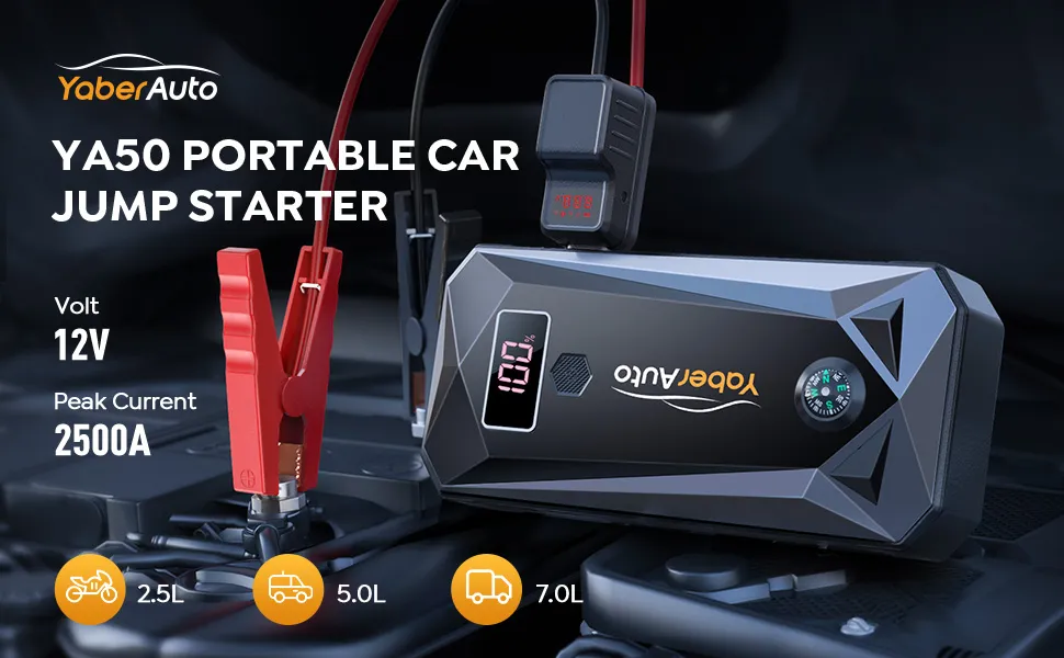 DHgate.com:Yaber 2500A Jump Starter, Car Battery Charger Power Bank, 8L ...