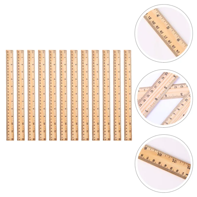 Household Tools Wooden Ruler Set Straight, Quilting & Engineer Rulers ...
