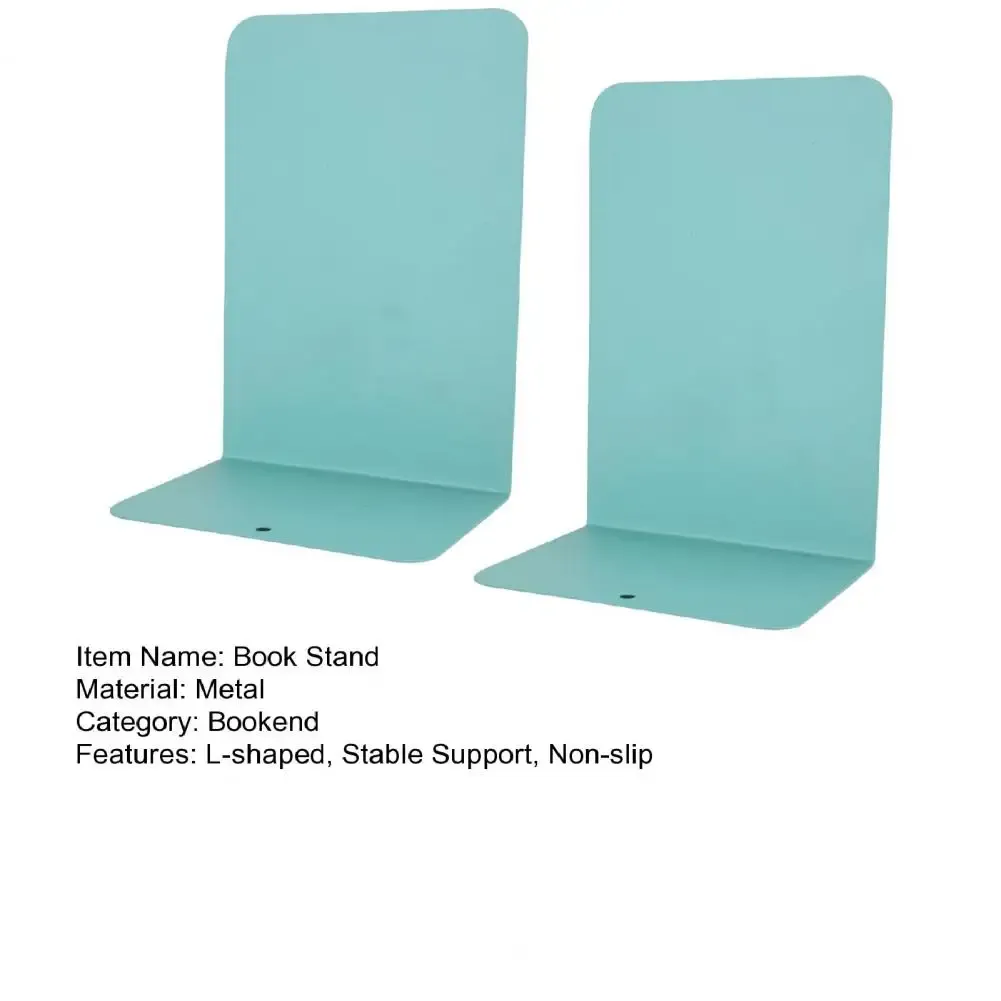 Metal Book Ends: Heavy Duty L-Shaped Book Stand, Stable, Non-Slip ...