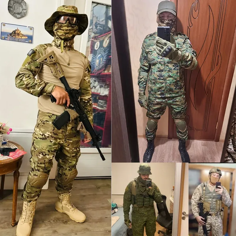 Men's Tactical Camouflage usmc uniforms Combat Suit - Multicam ...