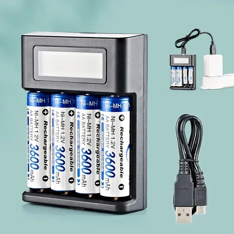 DHgate.com:LCD Display AA / AAA Battery USB Charger 4 Slots for NI-MH ...