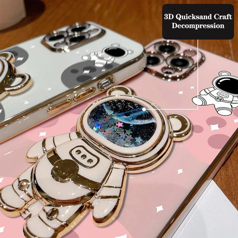 Quicksand Astronaut Plating Phone Holder Case For Motorola Moto G60 ...