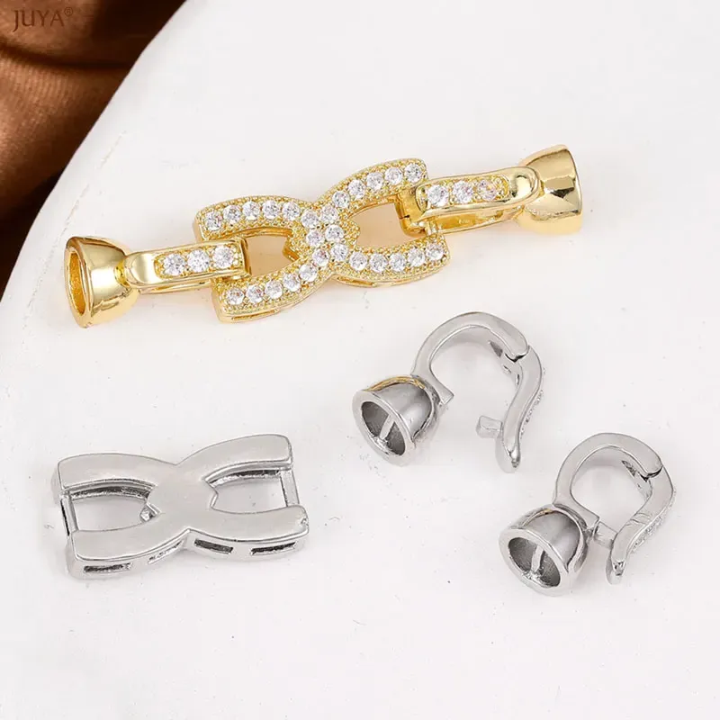 18K Gold Plated Connectors Clasps Fasteners with Paved CZ for DIY ...