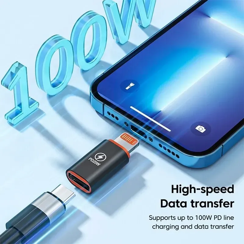 USB C to Lightning Adapter PD 20W/120W Fast Charging Lightning Male to ...