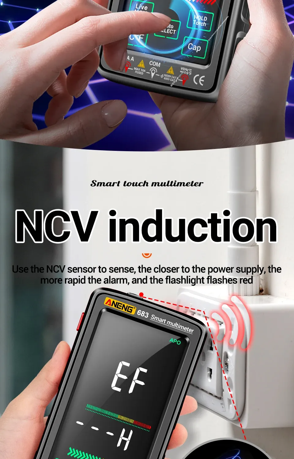 ANENG 683 Pro High-End Digital digital multimeter with Touch Display ...