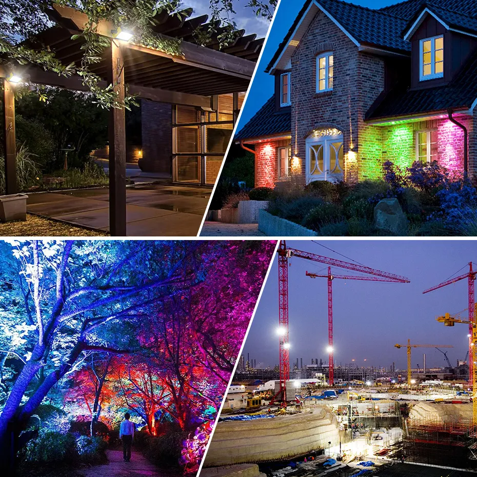 DHgate.com:RGBW Flood Light, IP65 Waterproof Outdoor Lighting with EU ...