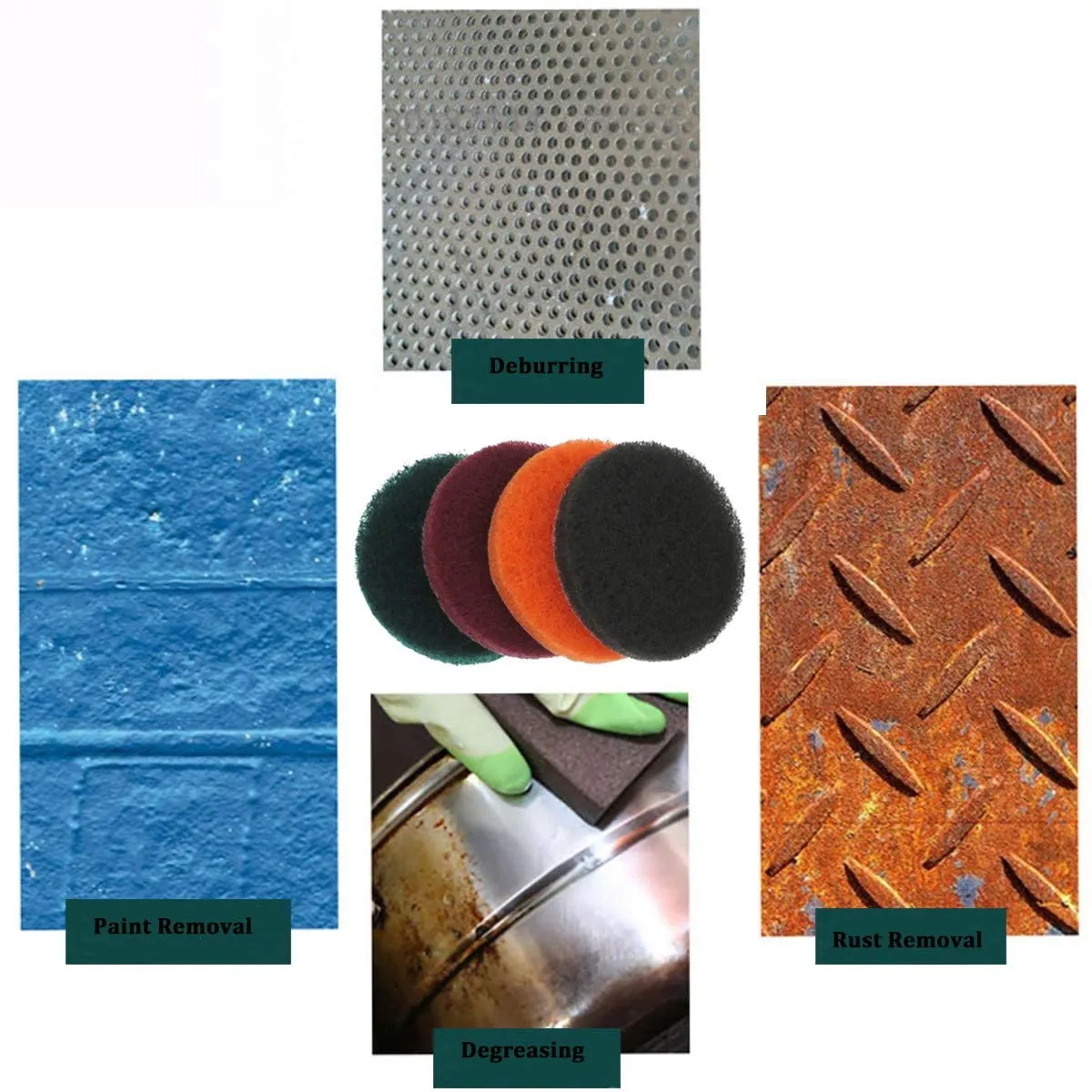 3 Inch Scouring Pads Kit Hook and Loop Cleaning Tools for Car Hub ...