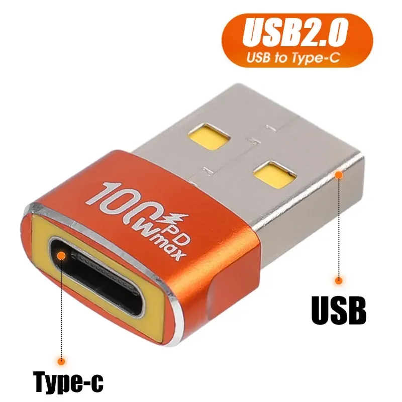 100W USB C OTG Adapter Type C Female to USB 2.0 Male Converter for ...
